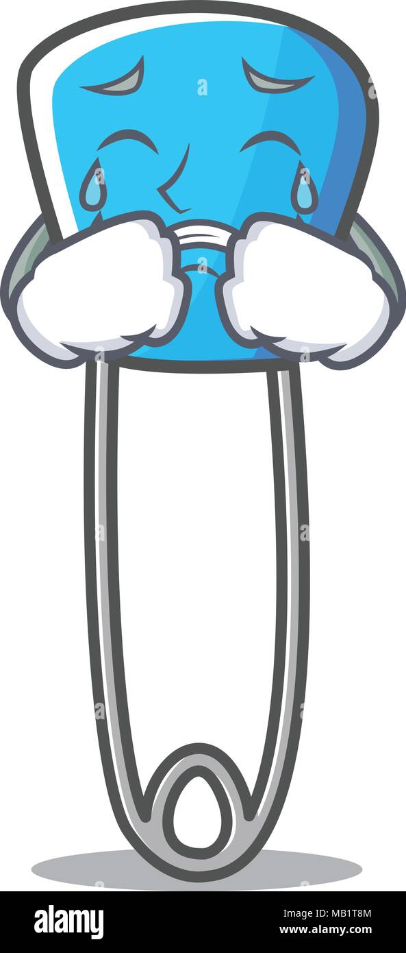 Crying safety pin mascot cartoon Stock Vector Image & Art - Alamy