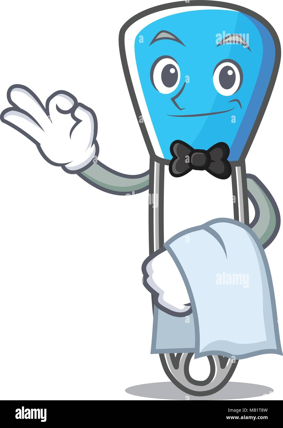 Waiter safety pin mascot cartoon Stock Vector Image & Art - Alamy