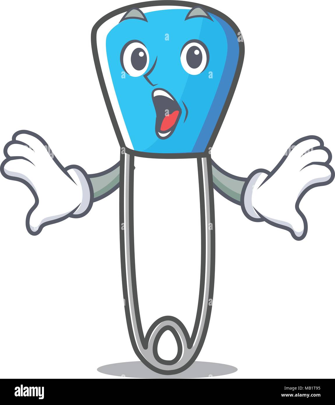 Surprised safety pin mascot cartoon Stock Vector Image & Art - Alamy