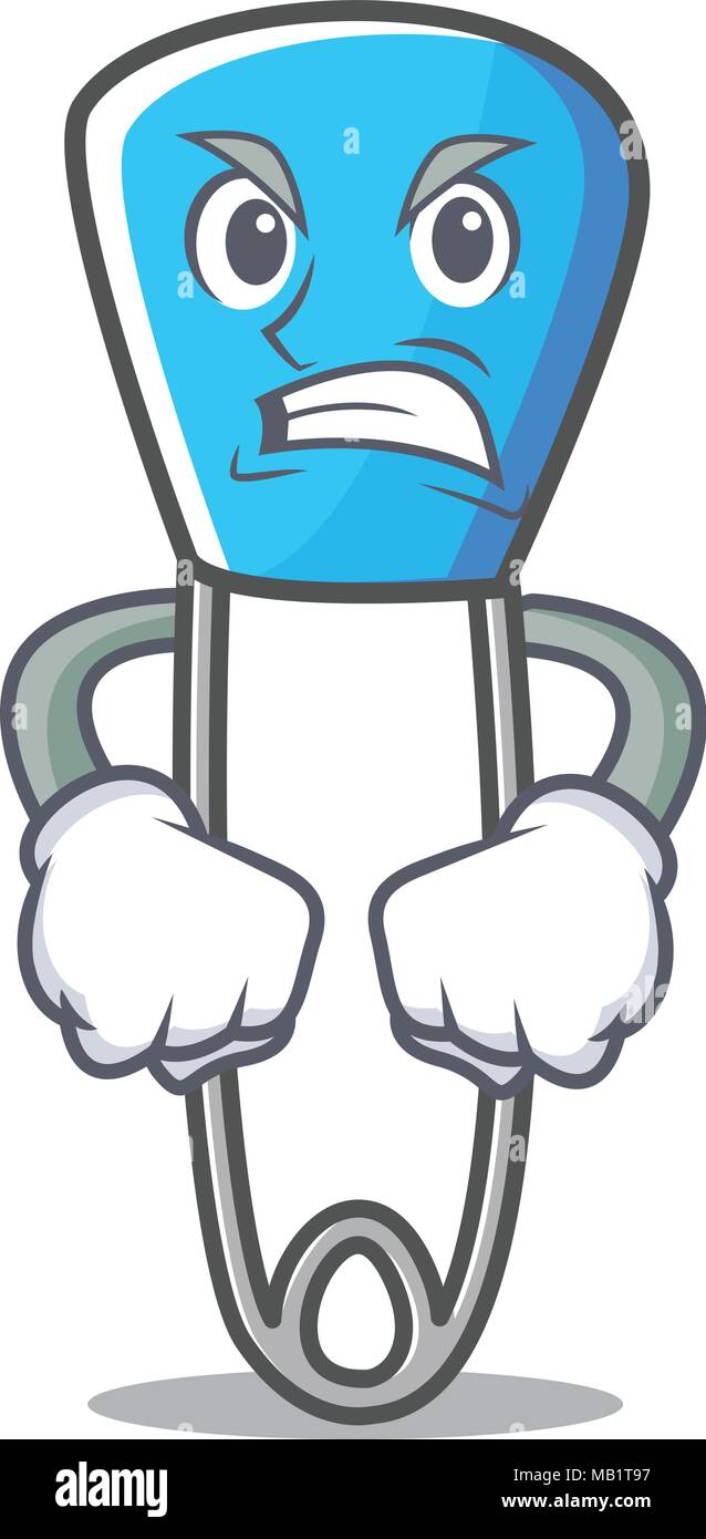 Angry safety pin mascot cartoon Stock Vector Image & Art - Alamy