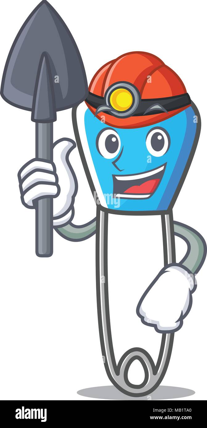 Miner safety pin mascot cartoon Stock Vector Image & Art - Alamy