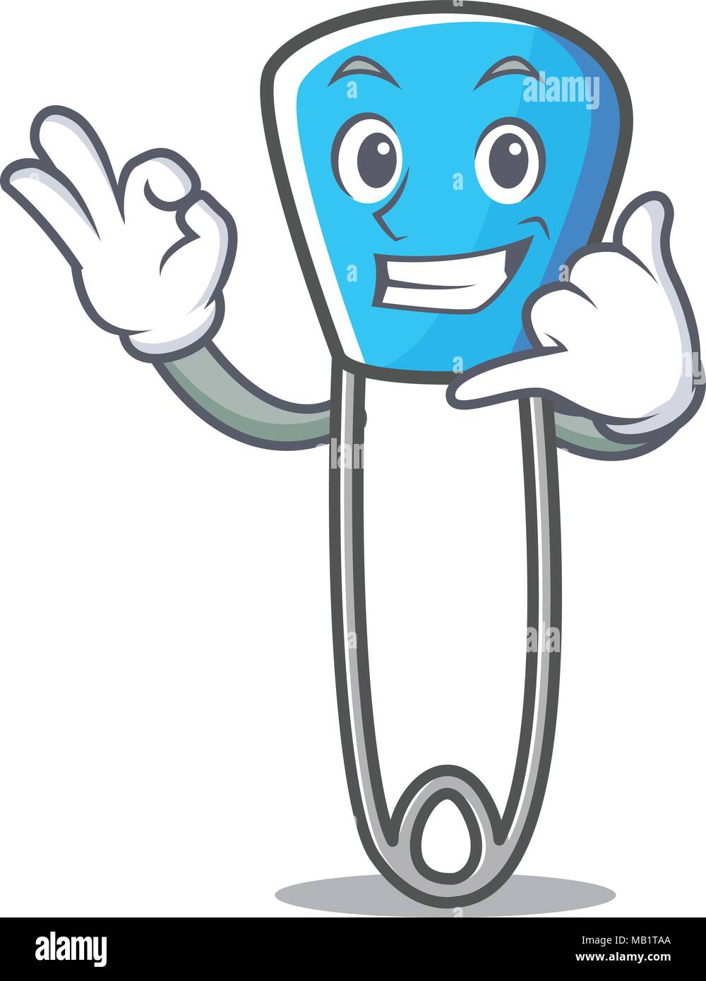 Call me safety pin mascot cartoon Stock Vector Image & Art - Alamy