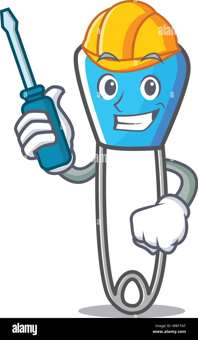 Automotive safety pin mascot cartoon Stock Vector Image & Art - Alamy