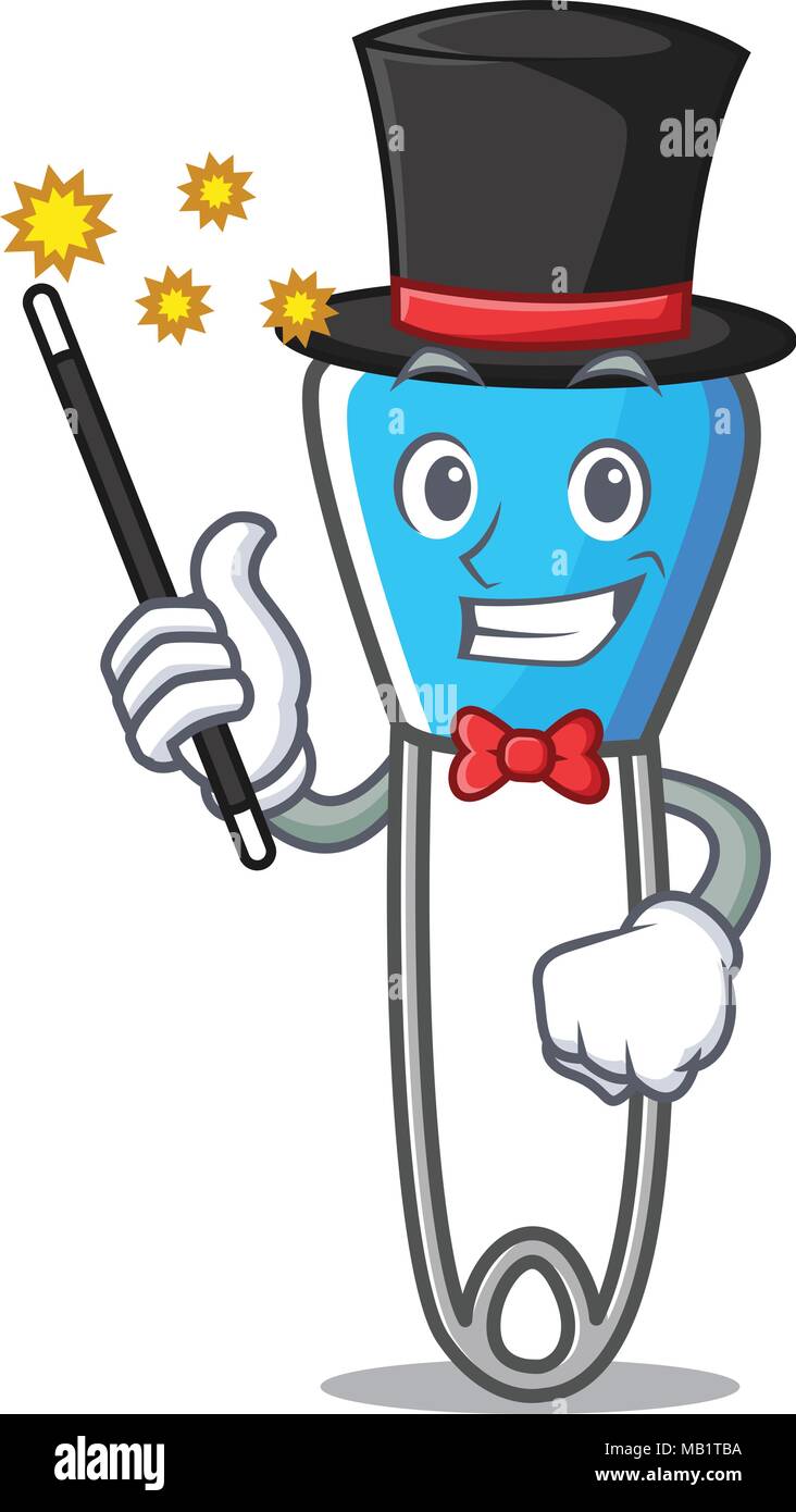 Magician safety pin mascot cartoon Stock Vector Image & Art - Alamy