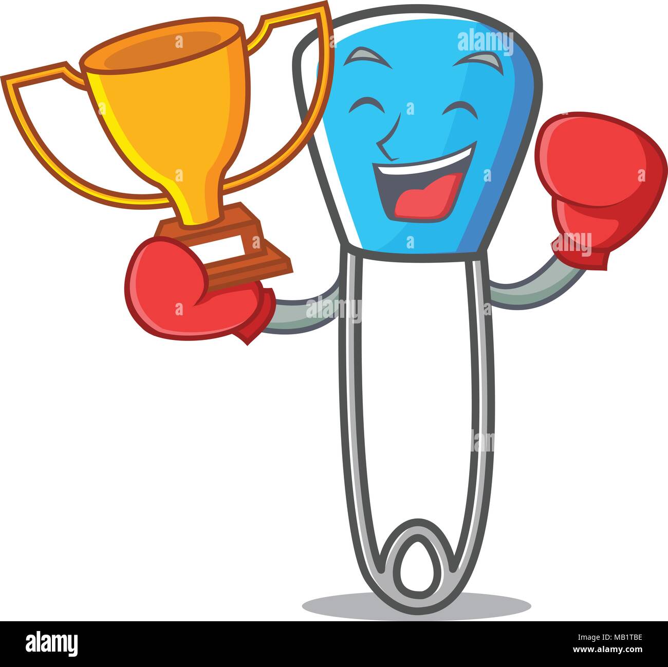 Boxing winner safety pin mascot cartoon Stock Vector Image & Art - Alamy