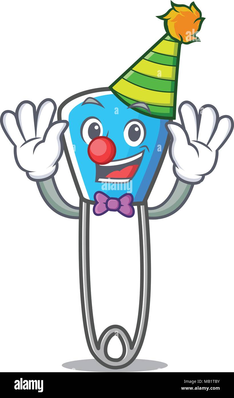 Clown safety pin mascot cartoon Stock Vector Image & Art - Alamy