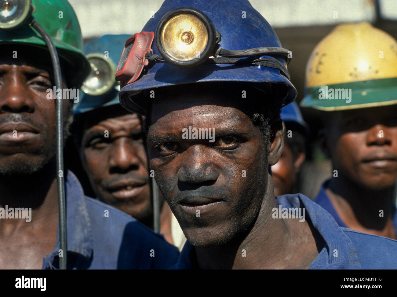 Miners at the Wankie Colliery Zimbabwe 1988 Stock Photo - Alamy