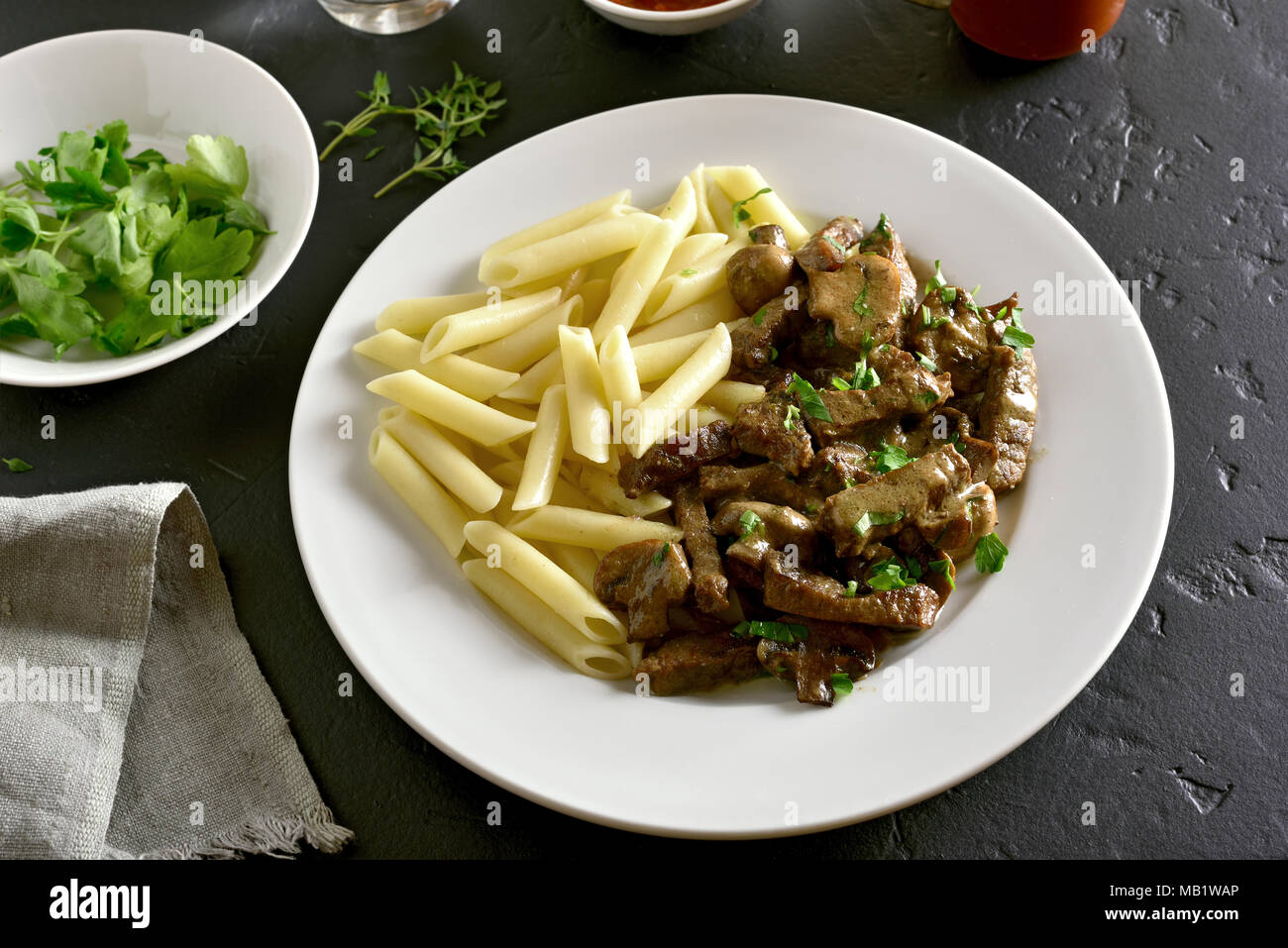 Beef stroganoff pasta russian hi-res stock photography and images - Alamy