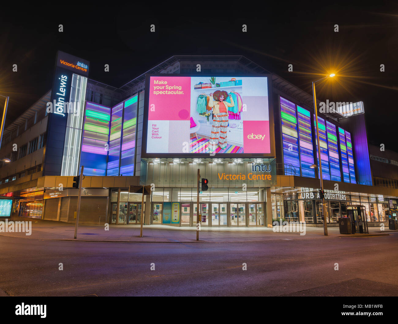 Nottingham City Center at Night Stock Photo - Alamy