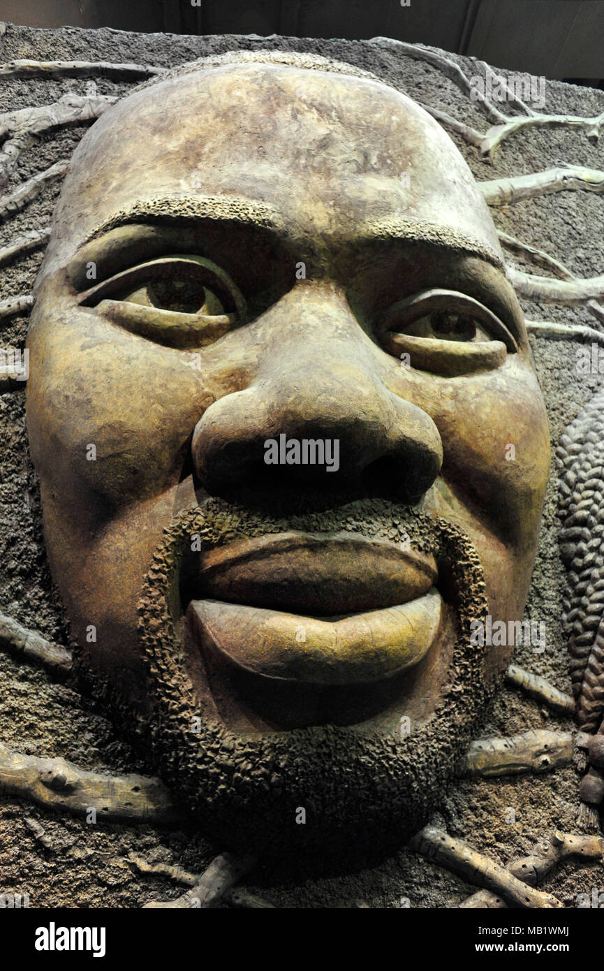 Some of the many faces of Africa inside the Africa pavilion at the ...