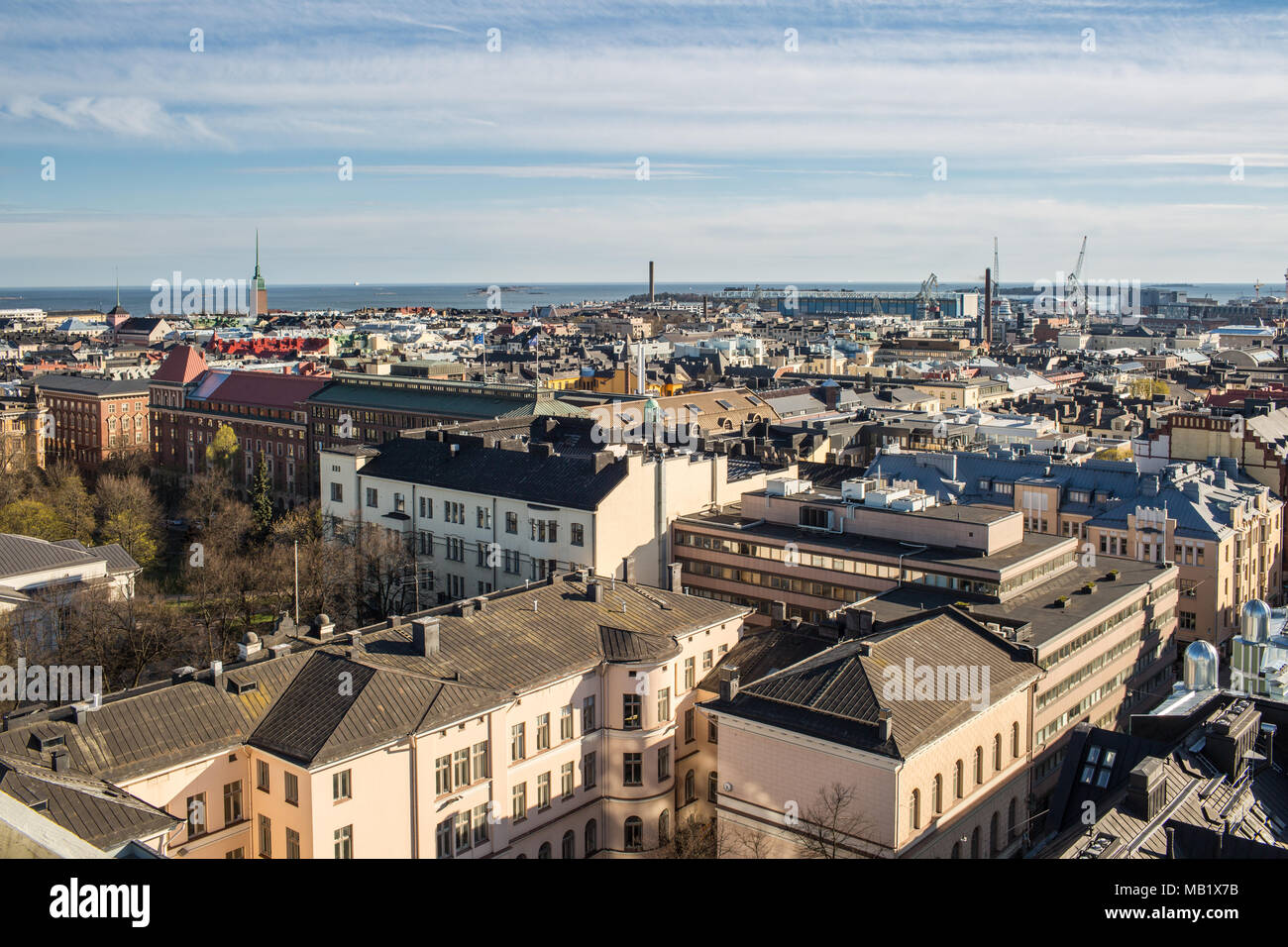 Panoramic Or Aerial View Of Helsinki City The Capital Of Finland In A ...