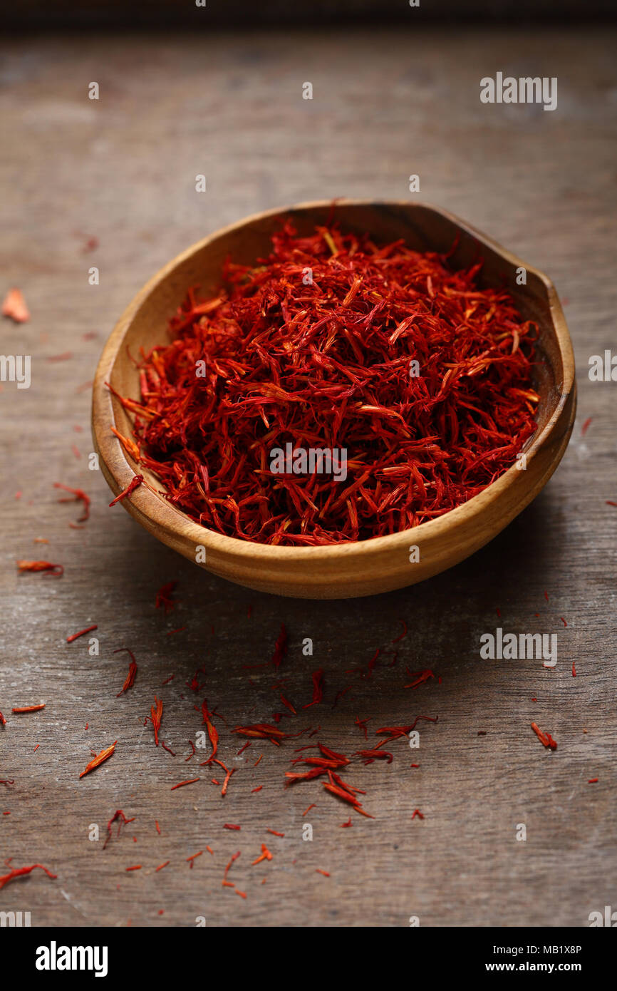 Dry aromatic safron, spices closeup Stock Photo - Alamy