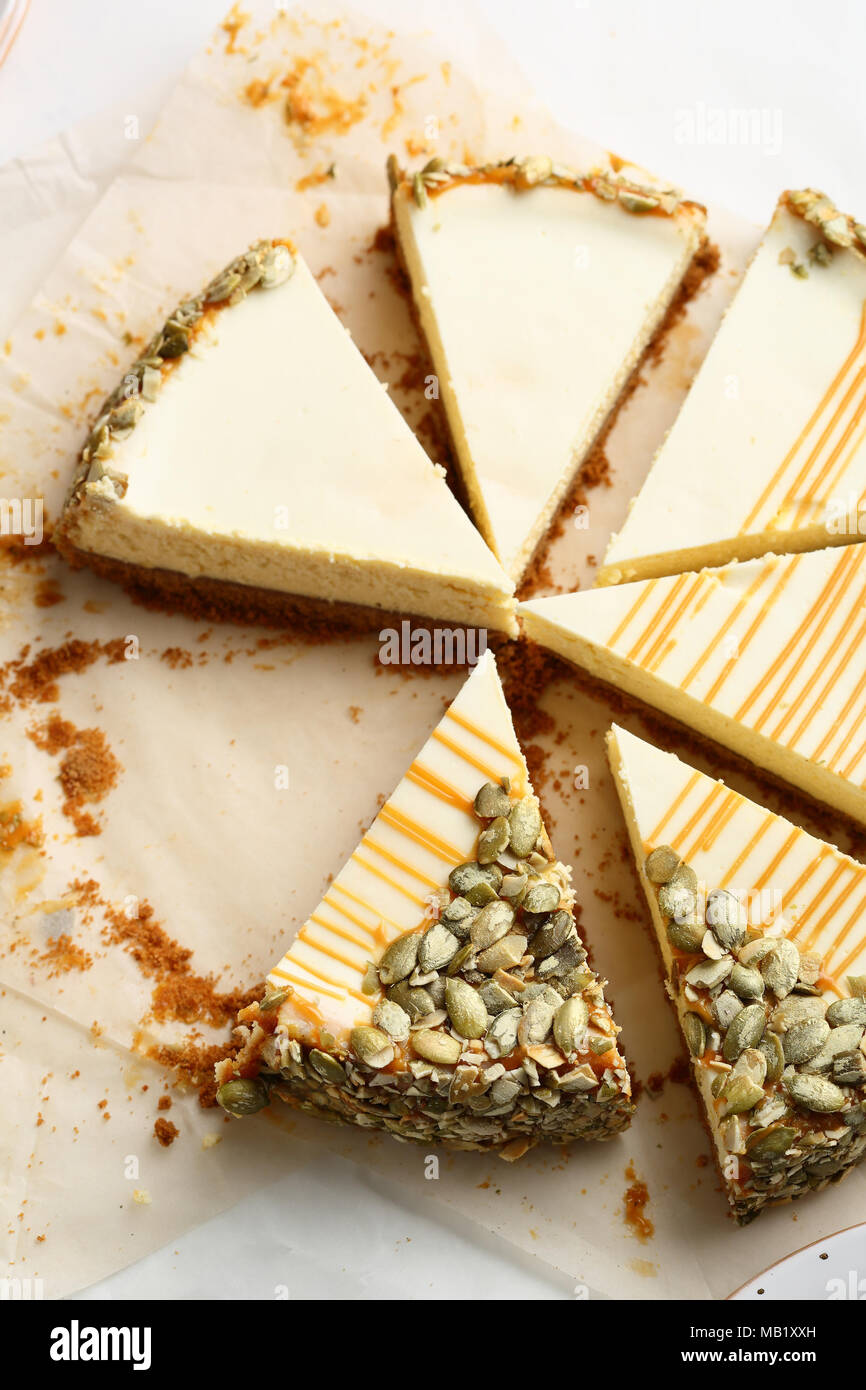 slices of cheesecake above, food top view Stock Photo - Alamy