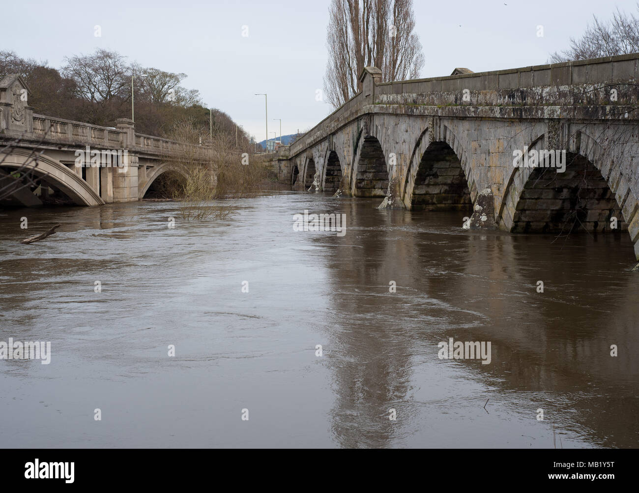 Swollen river floods shrewsbury hi-res stock photography and images - Alamy