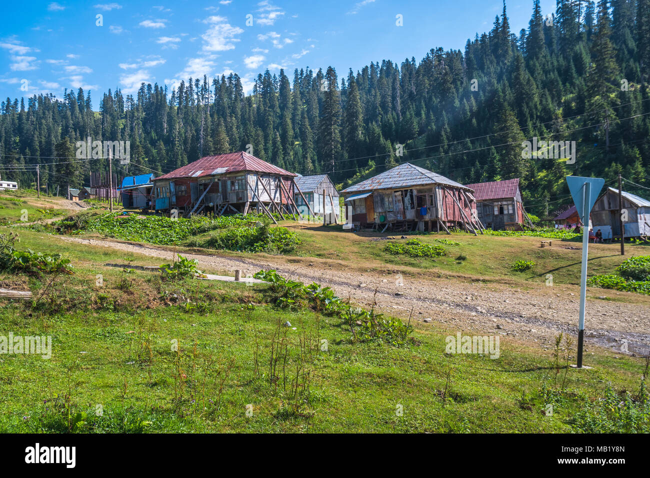 Huts in Bakhmaro village, one of the most beautiful mountain resorts of ...