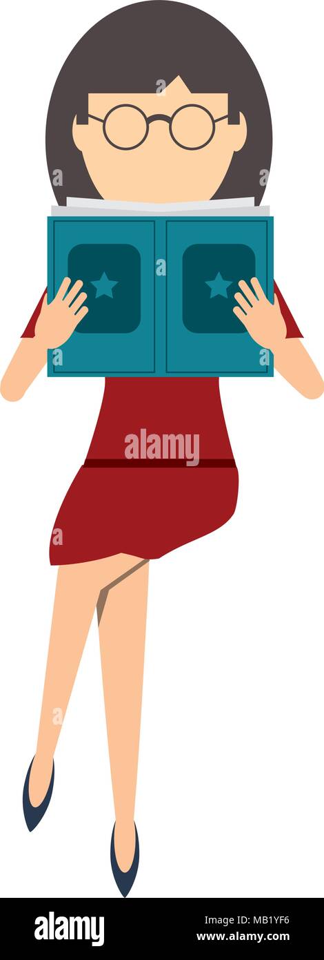 avatar woman sitting and reading a book over white background, colorful ...