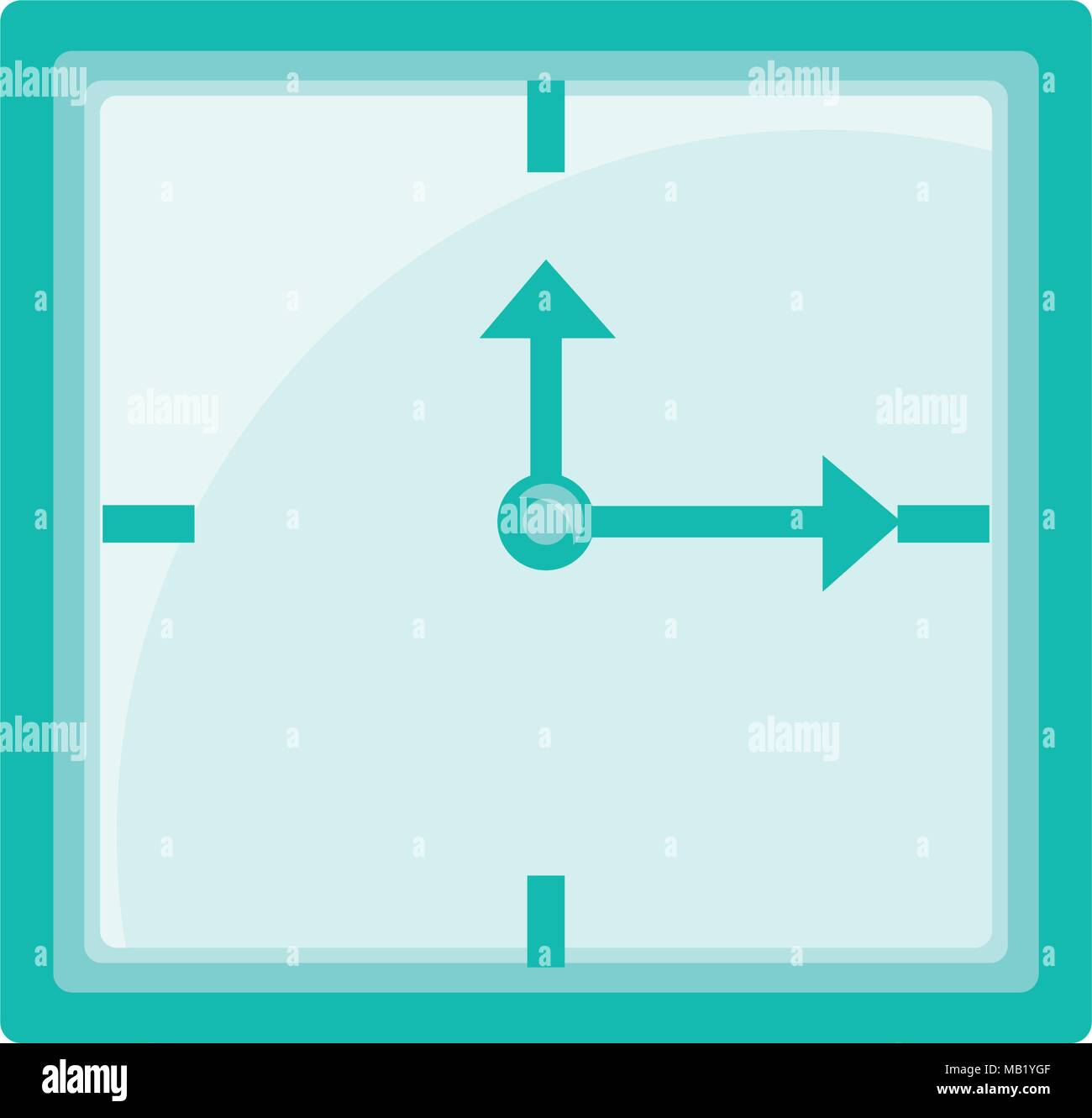 square clock icon over white background, colorful design. vector ...