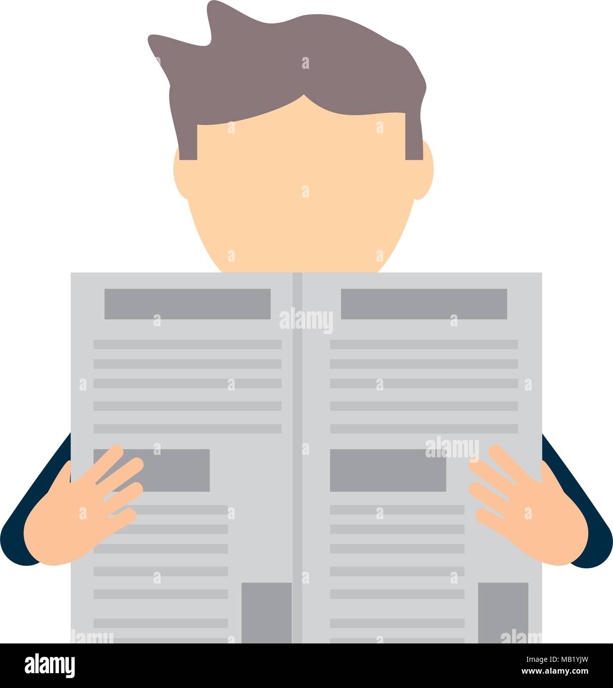 avatar man reading a newspaper over background, colorful design. vector ...