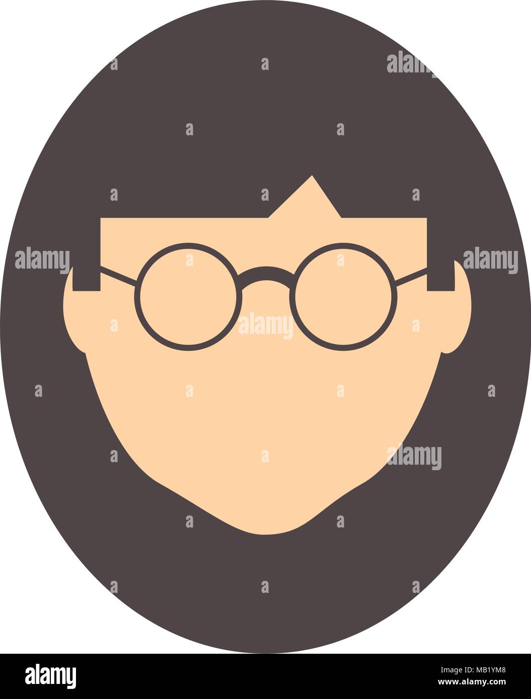 avatar girl with glasses over white background, colorful design. vector ...
