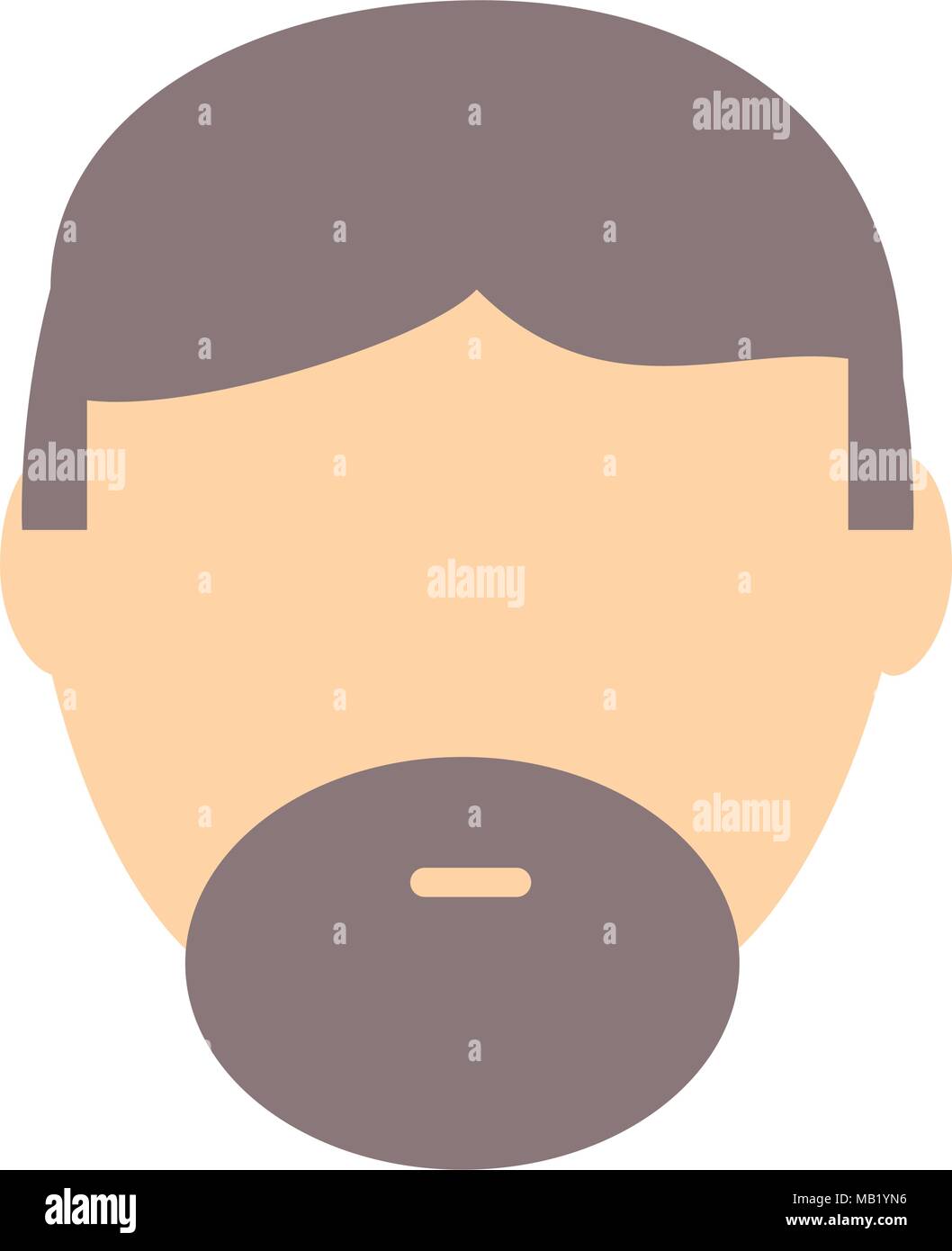 avatar man with beard over white background, colorful design. vector ...