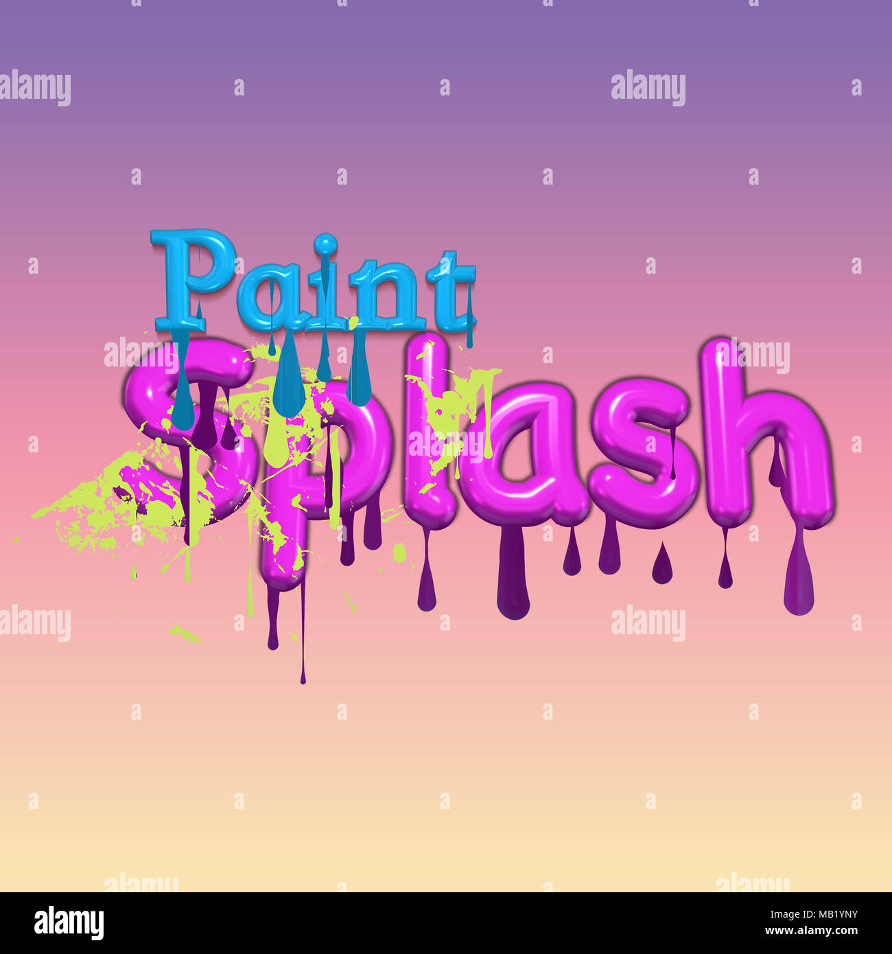 Paint Splash texture with drip on the letters in a pastel background ...