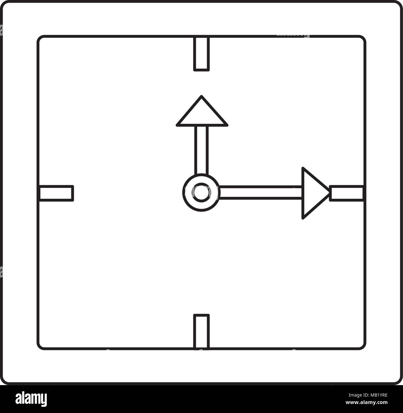 square clock icon over white background, vector illustration Stock ...