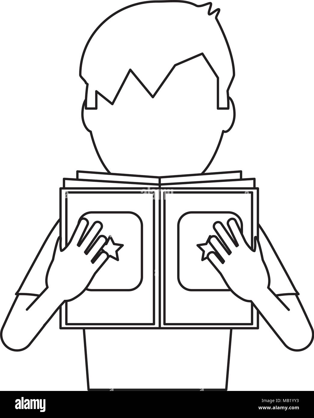 avatar man reading a book over white background. vector illustration ...