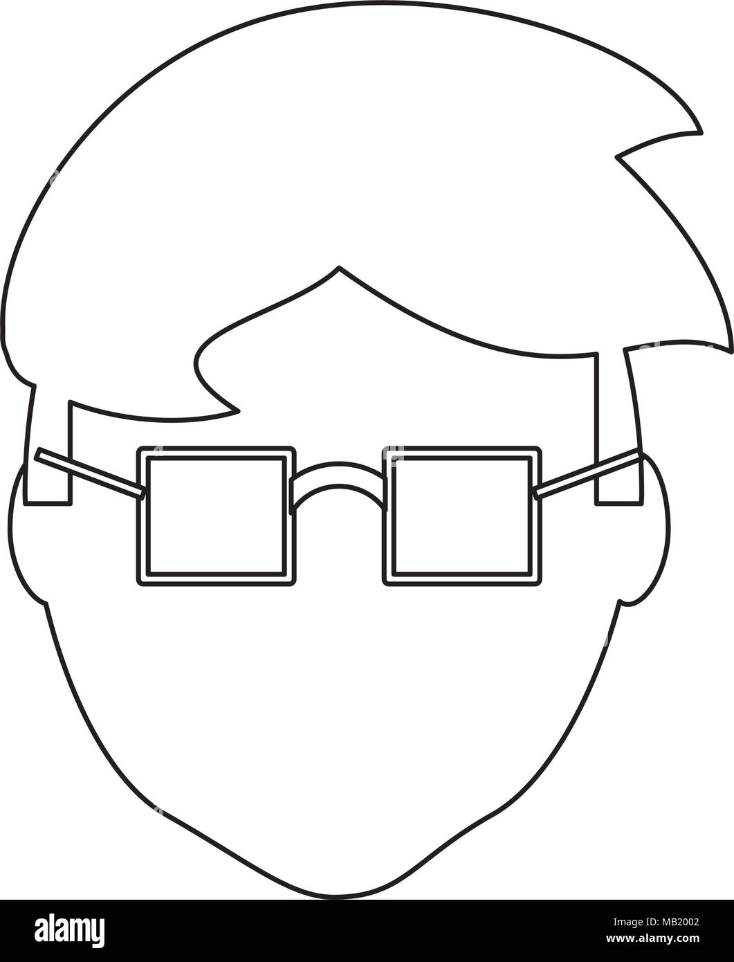avatar man wearing glasses over white background, vector illustration ...