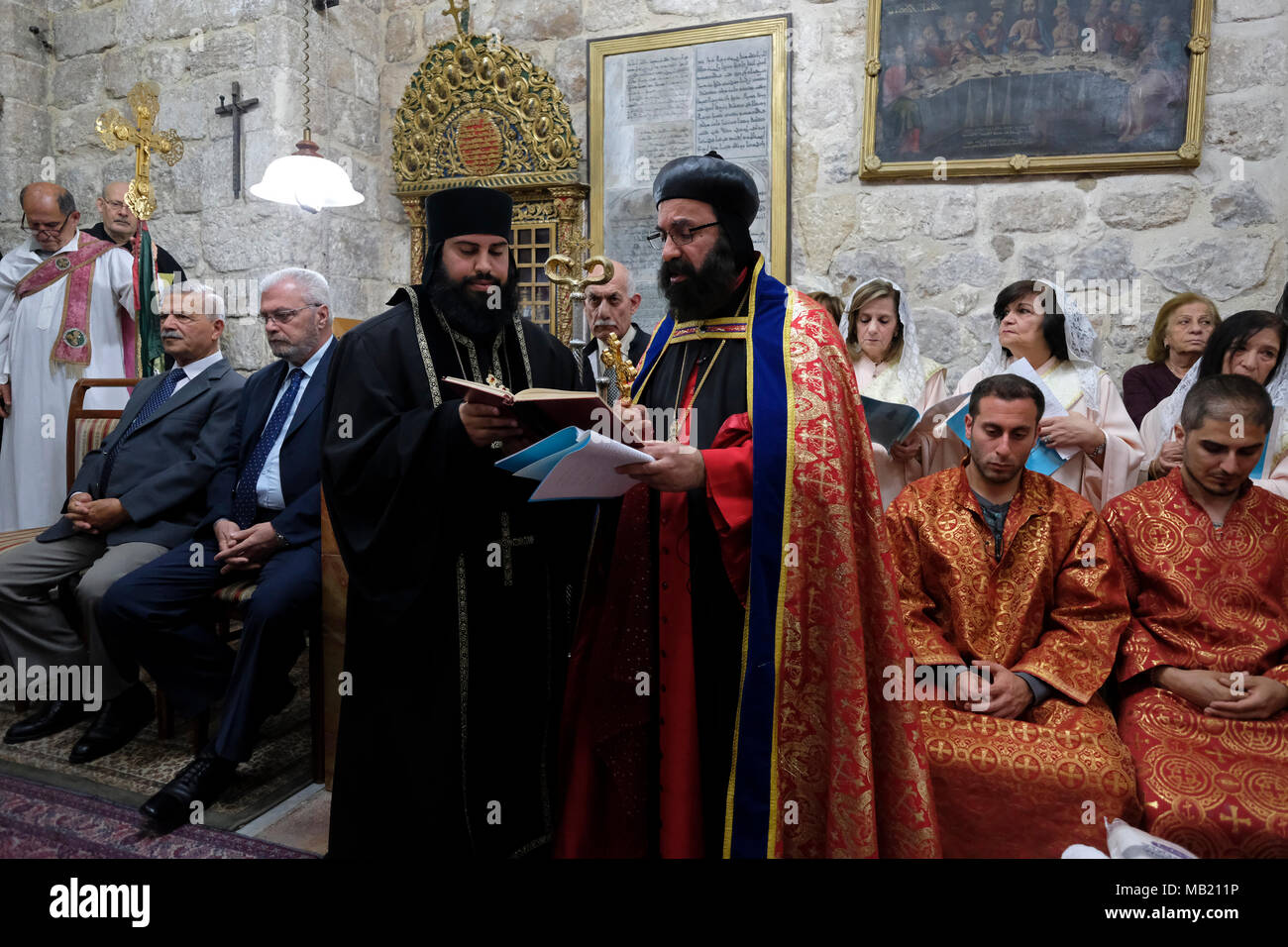 Syriac priests and Syrian Orthodox Archbishop, Mar Swerios Malki Murad ...