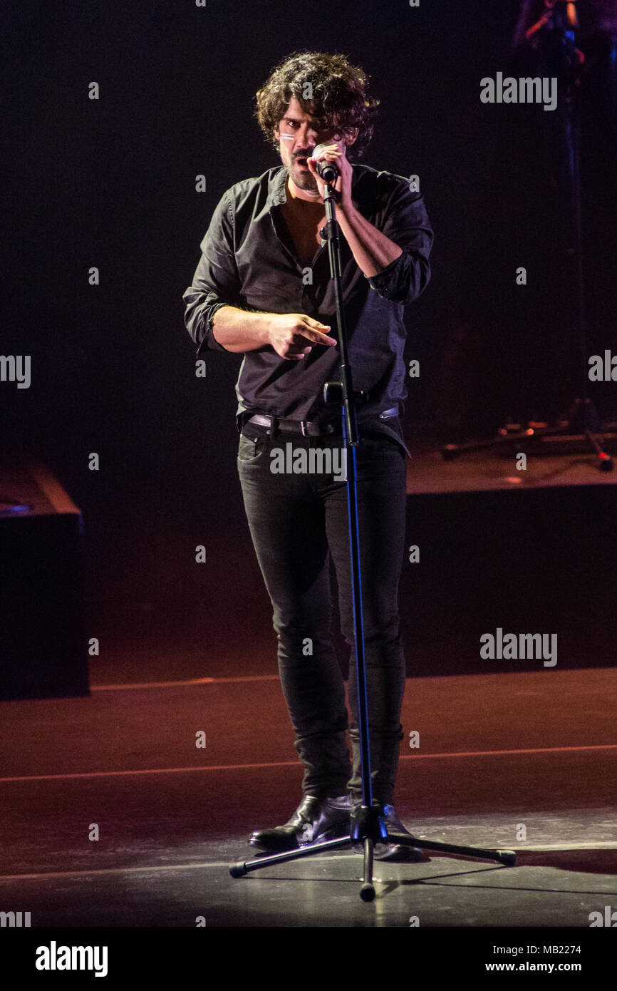 Milan Italy. 05th April 2018. The Italian singer-songwriter Alessandro ...
