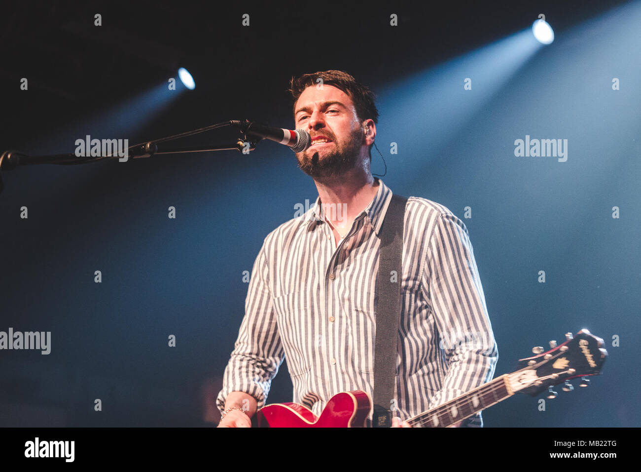 Sheffield, UK. April 5, 2018 - Liam Fray of the British indie band, The ...