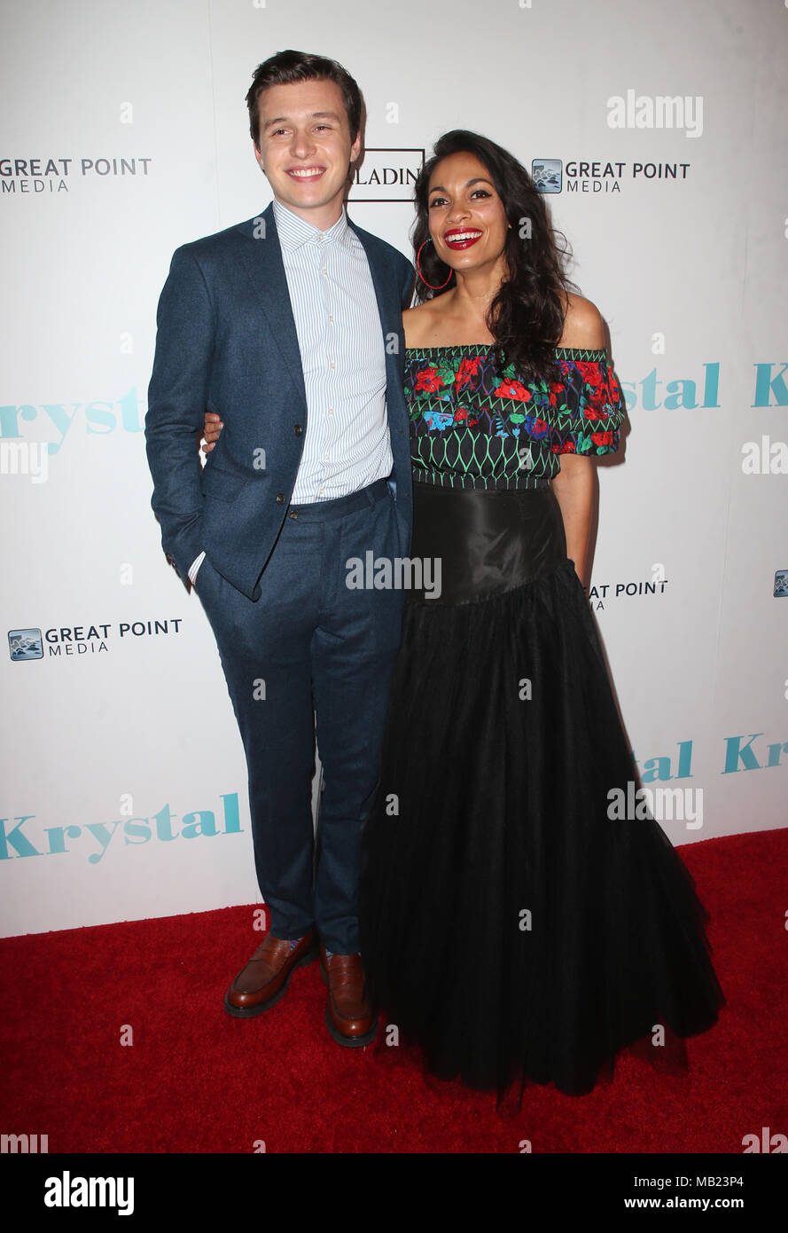 Los Angeles, Ca, USA. 5th Apr, 2018. Nick Robinson and Rosario Dawson ...