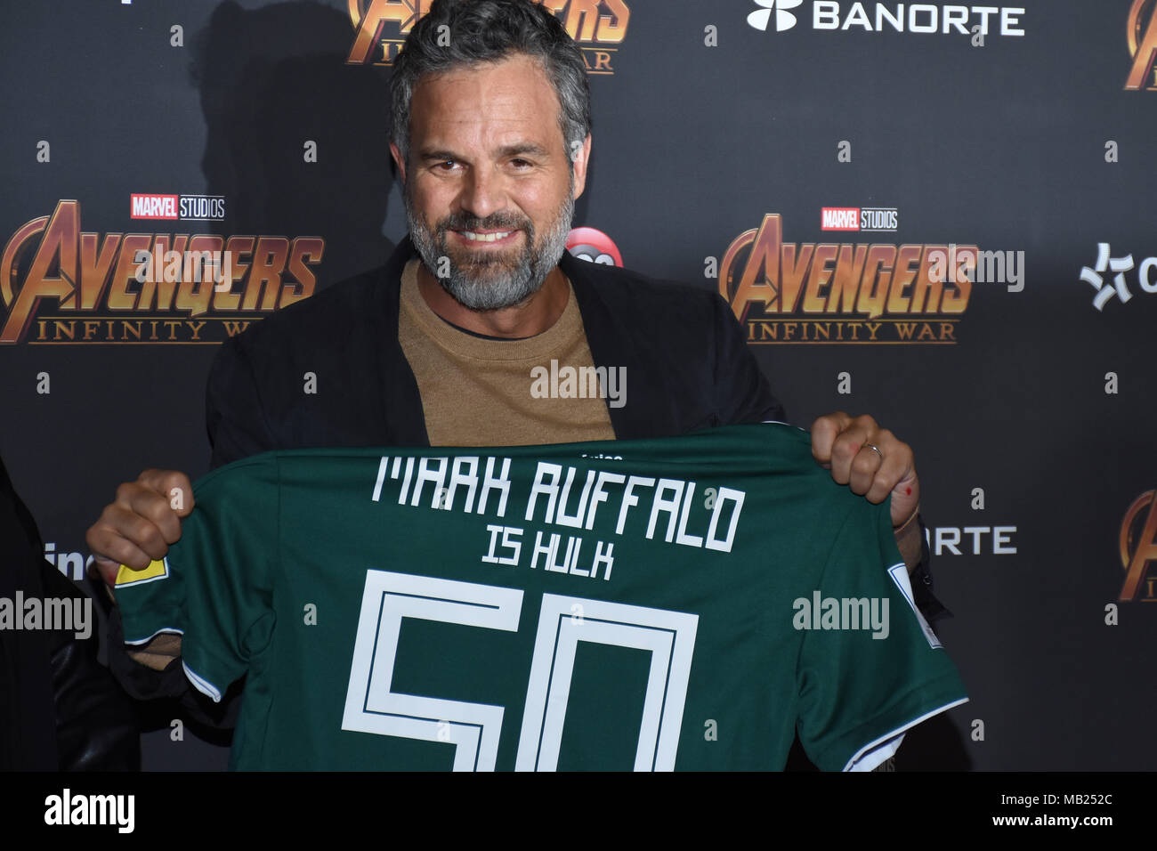 Mexico City, Mexico. 5th Apr, 2018. Actor Mark Ruffalo is seen ...