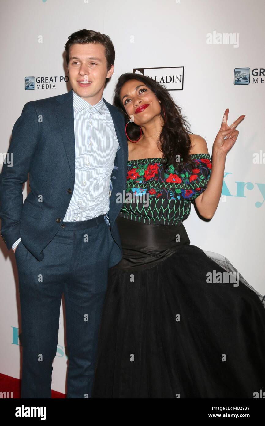 Los Angeles, CA, USA. 5th Apr, 2018. Nick Robinson, Rosario Dawson at ...