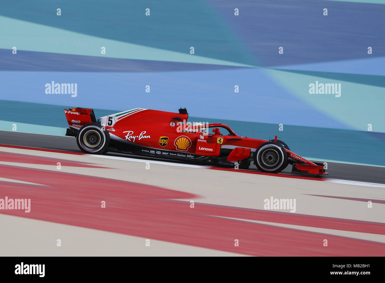 Sakhir, Kingdom of Bahrain. 6th Apr, 2018. SEBASTIAN VETTEL of Scuderia ...