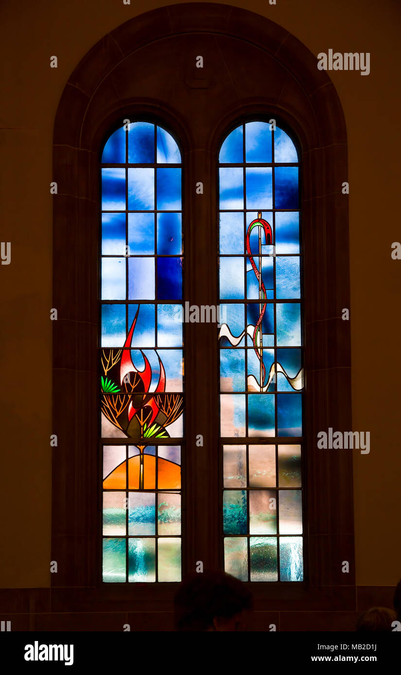 Saint Louis, United States-March 11, 2015: Stained glass window by Emil ...