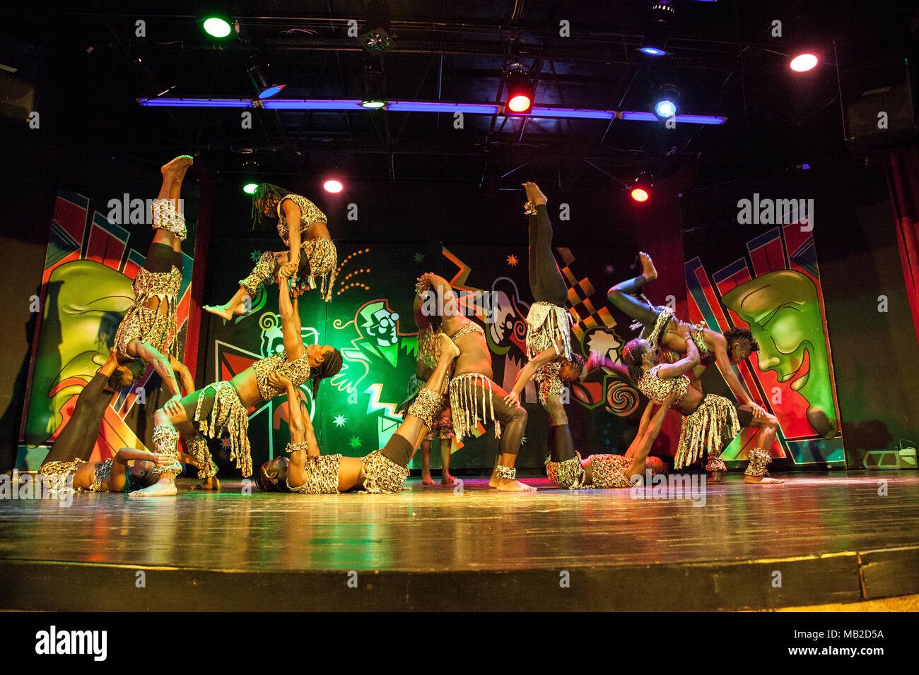African Acrobats Performance on the stage Stock Photo - Alamy