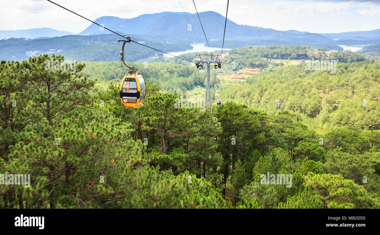Landscape view from Dalat Cable Car, en route from Robin Hill to Truc ...