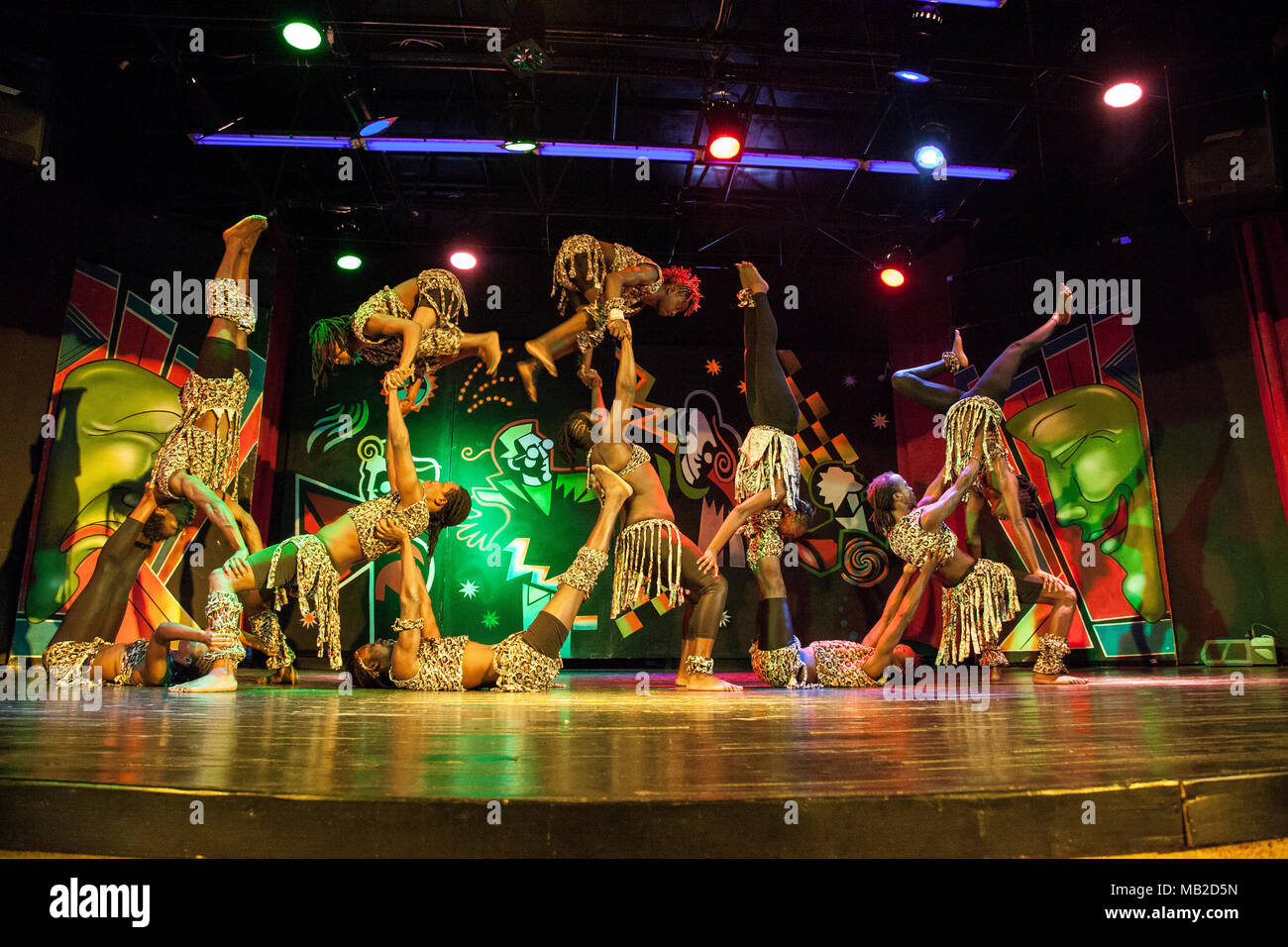 African Acrobats Performance on the stage Stock Photo - Alamy