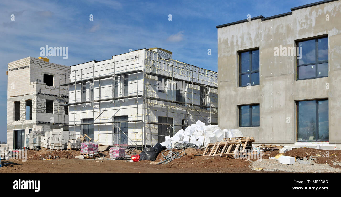 Modern foam white blocks and technologies are used for thermal ...