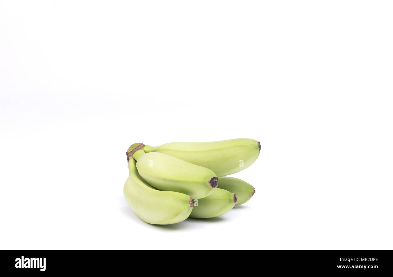 Small tropical banana cluster isolated on white Stock Photo - Alamy