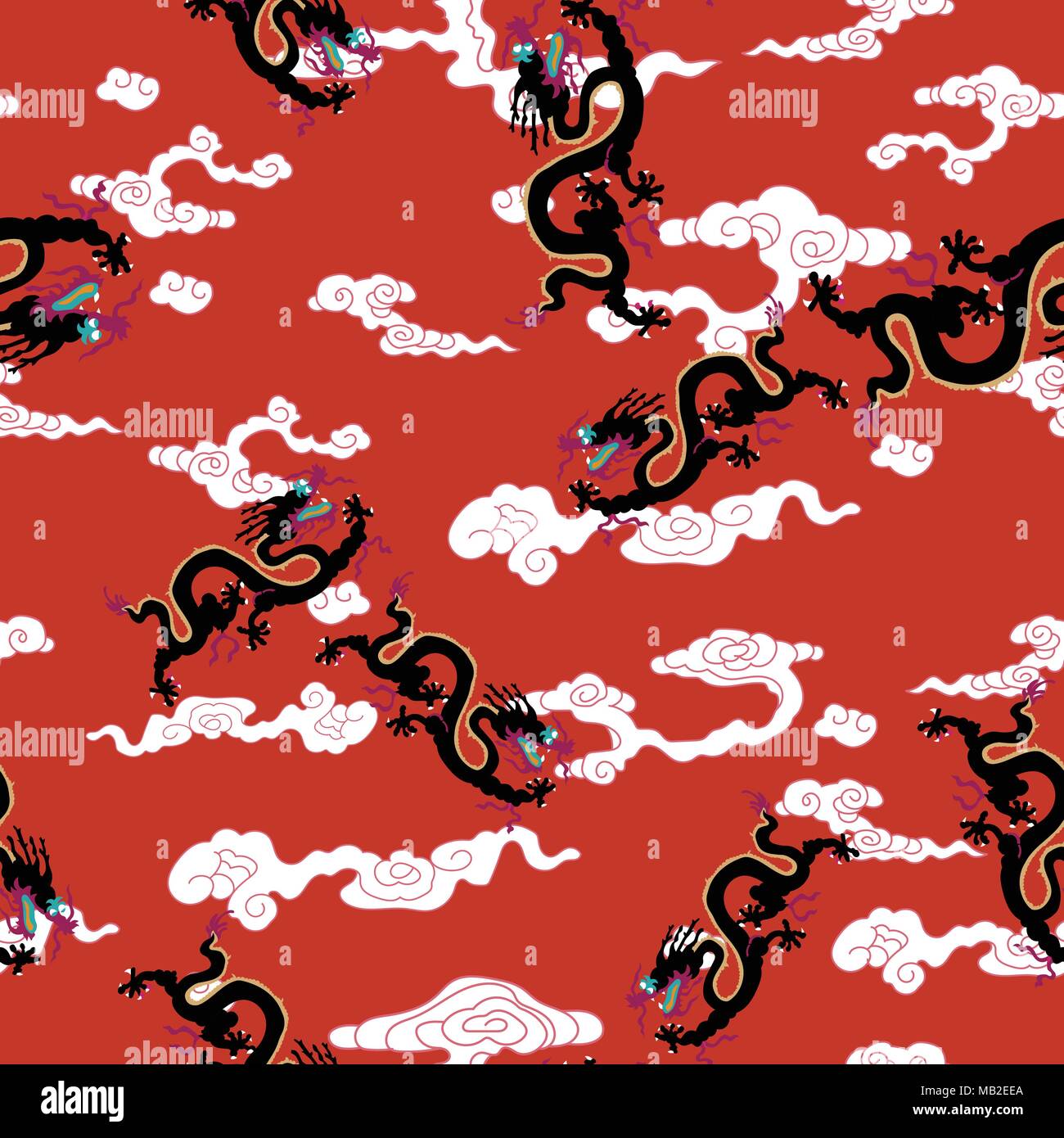 Chinese dragon motif Stock Vector Images - Alamy