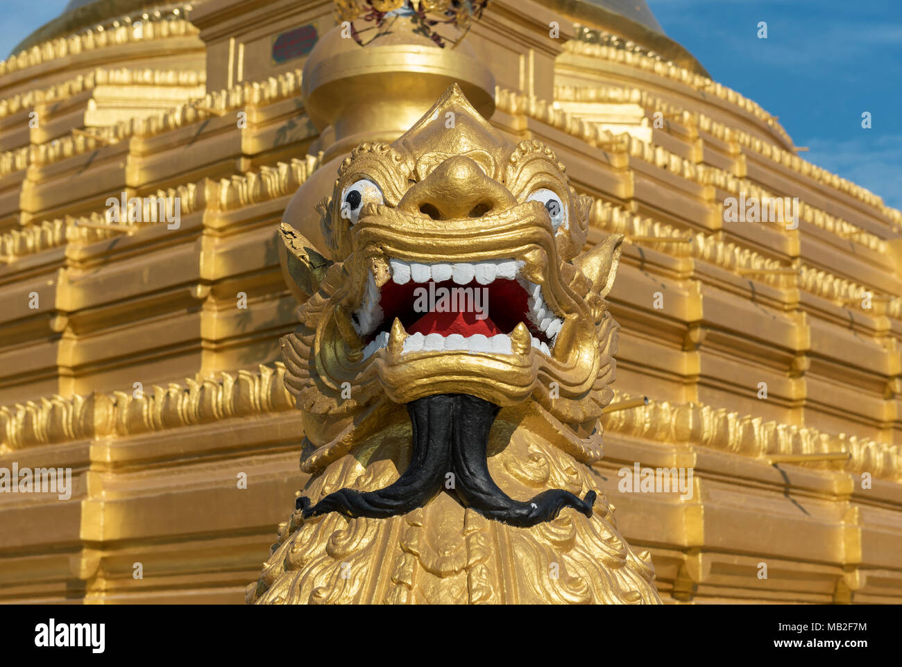 Chinthe statue at Kuthodaw Pagoda, Mandalay, Burma (Myanmar Stock Photo ...