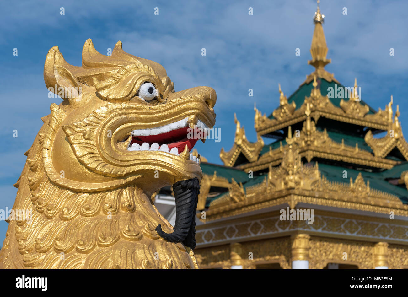 Chinthe statue at Kuthodaw Pagoda, Mandalay, Burma (Myanmar Stock Photo ...