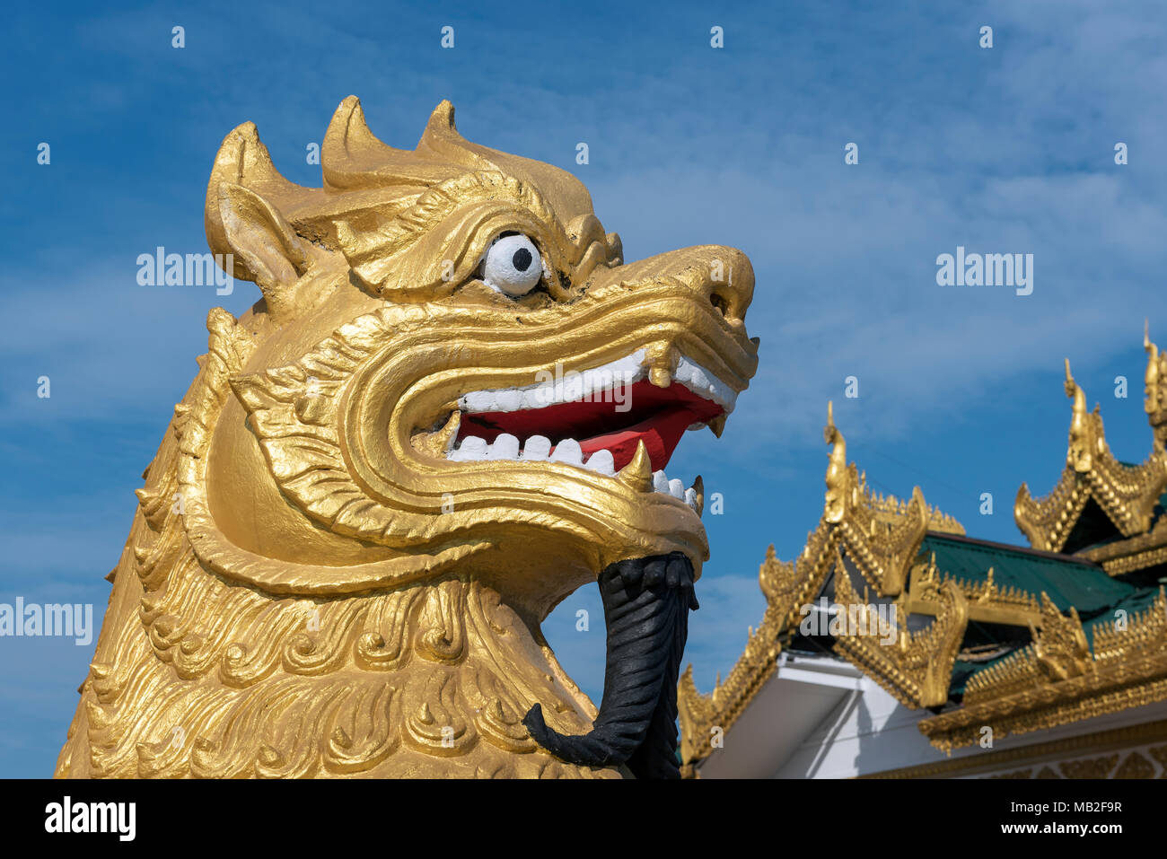 Chinthe statue at Kuthodaw Pagoda, Mandalay, Burma (Myanmar Stock Photo ...