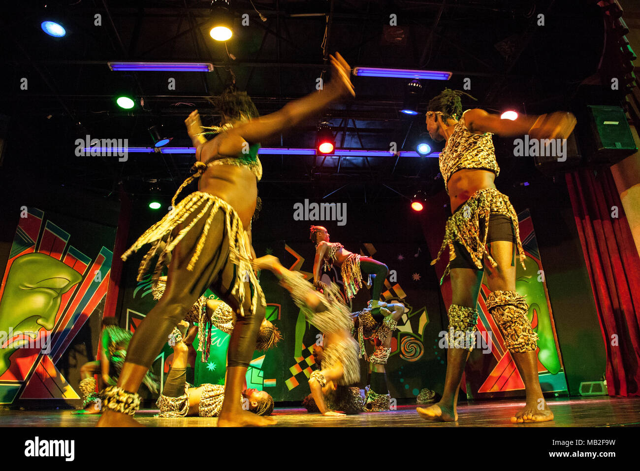 African Acrobats Performance on the stage Stock Photo - Alamy
