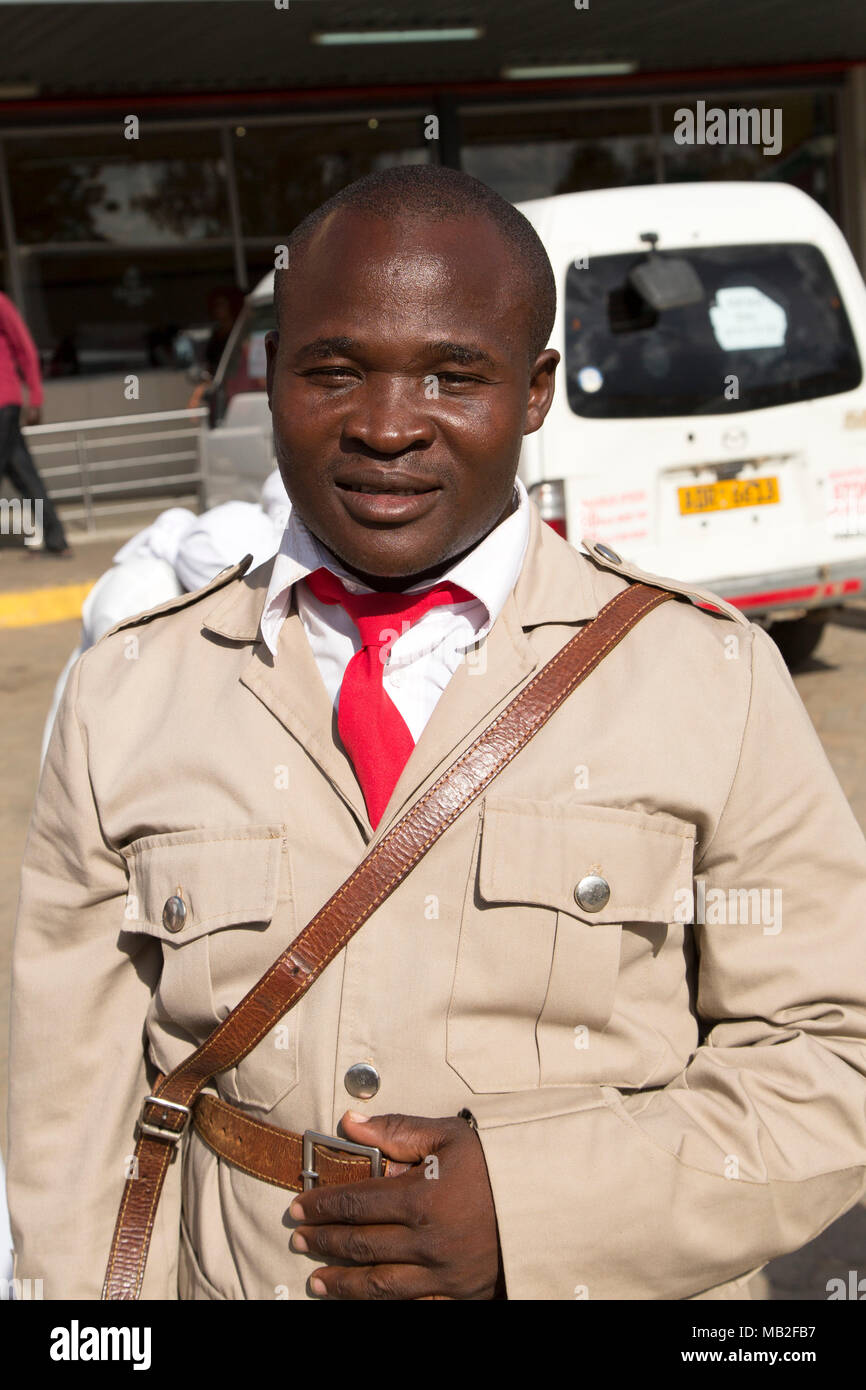 A member of the Guta raJehovah faith at Chivhu in Zimbabwe. The church ...