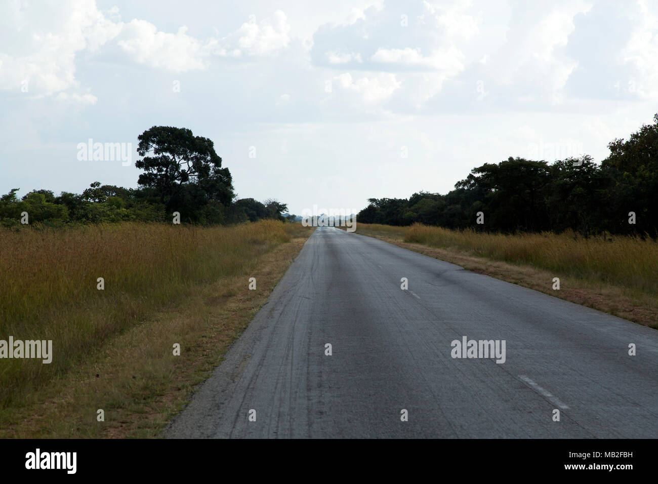 The A4 highway near Chivhu in Zimbabwe. The road runs south from Harare ...