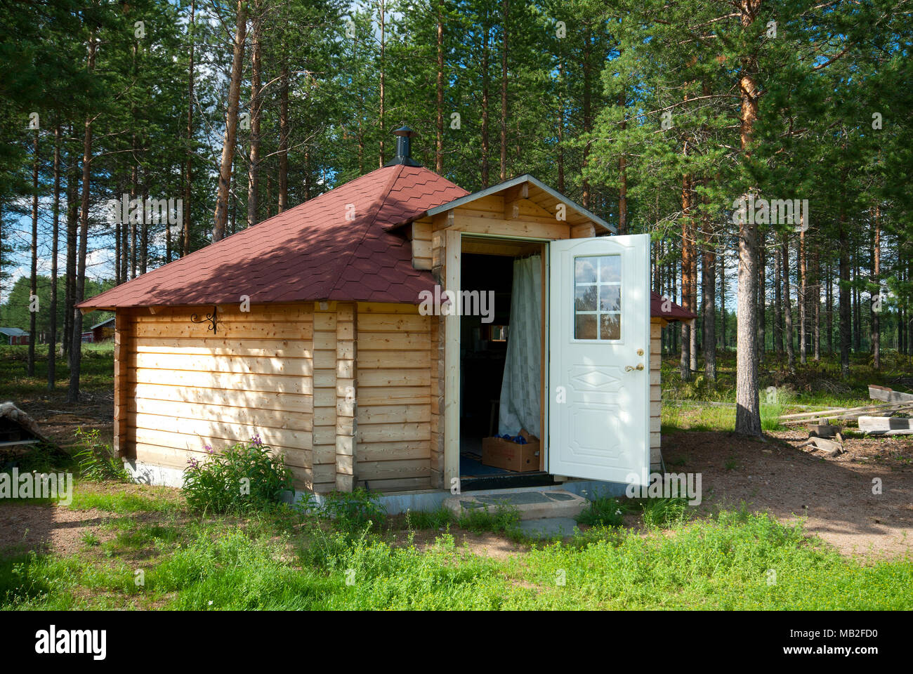 Traditional Sami house in Lansan, Overkalix, Norrbotten County, Sweden ...