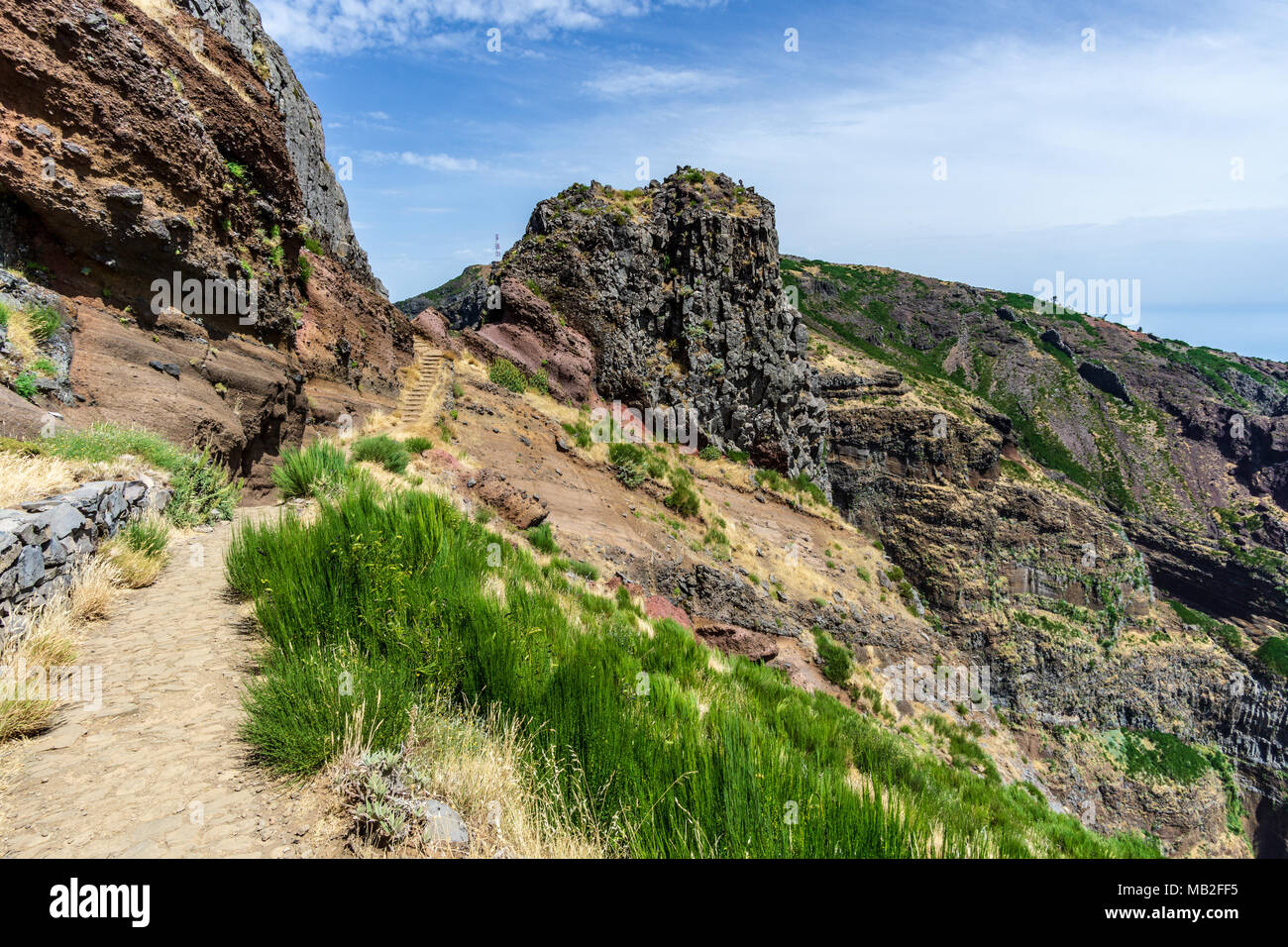 Hiking madeira summer mountains hiking adventure Stock Photo - Alamy